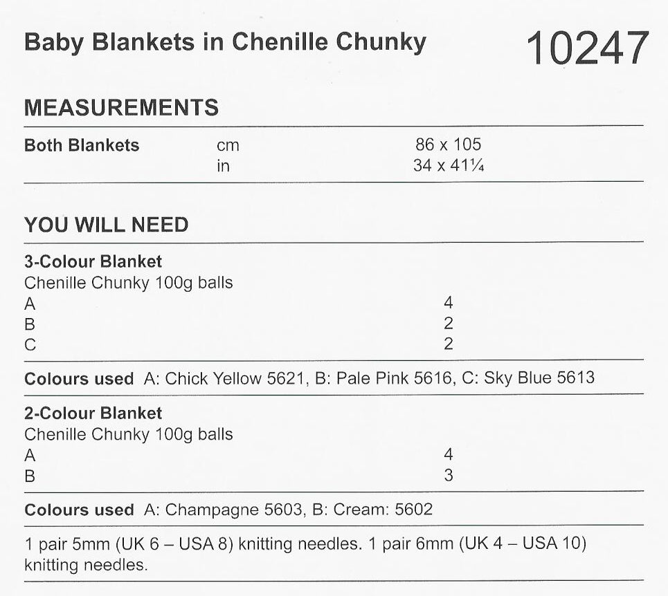 Stylecraft 10247 Baby Blankets in Chenille Chunky (Leaflet) – Wools Direct